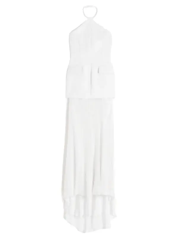 Sportmax Halterneck Flap-pocket Dress - White