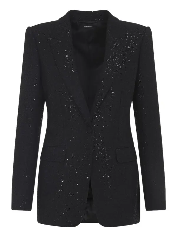 TOM FORD Sequined Single-breasted Jacket - Black