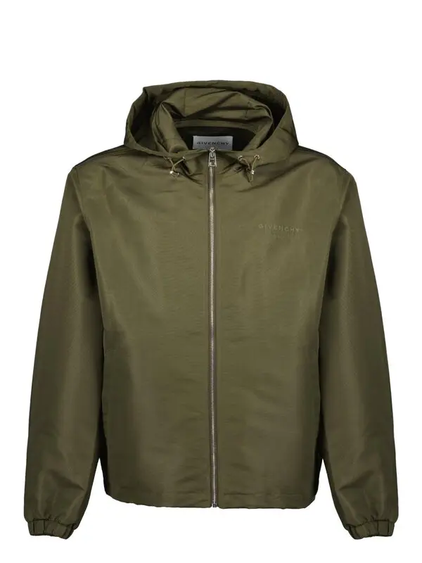 Givenchy Zip-up Hooded Coat With Drawstring - Khaki