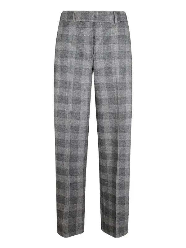 Peserico Checked Trousers - Gray