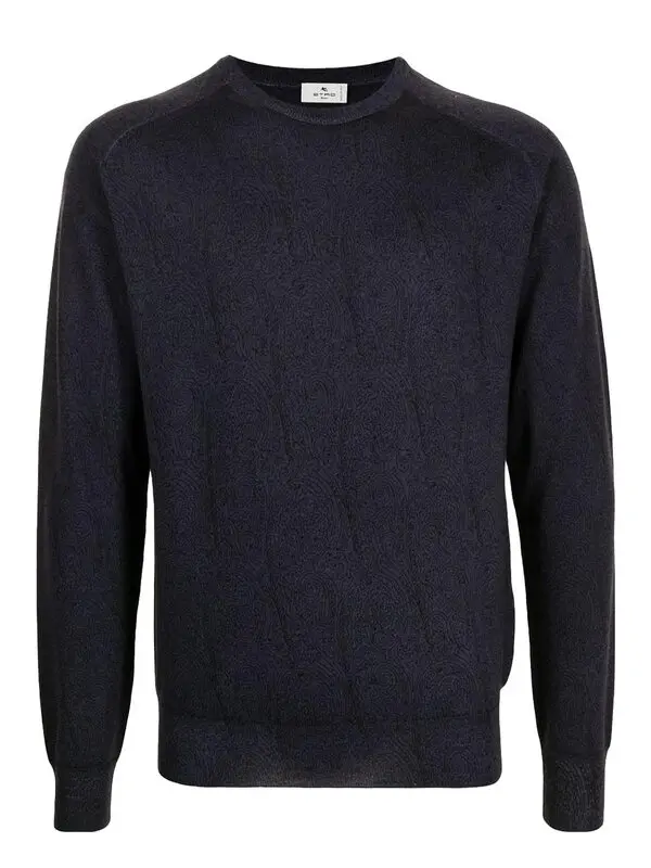 Etro Paisley Patterned Crewneck Sweater - Black
