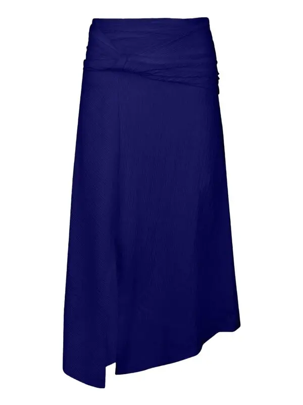 Victoria Beckham Ribbed Twist-front Skirt - Navy