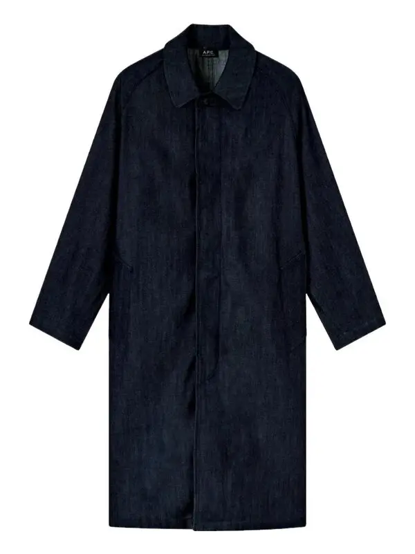 A.p.c. Collared Denim Coat - Deep Indigo