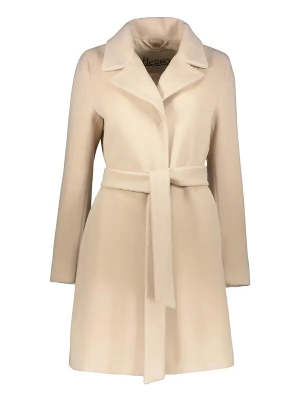 Herno Belted Wrap Coat - Beige