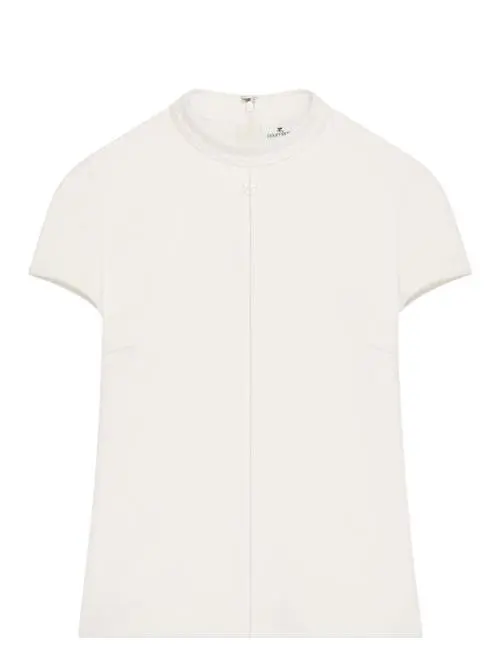 COURREGES Courrèges Heritage Crêpe Short-sleeved Top - Inheriting White