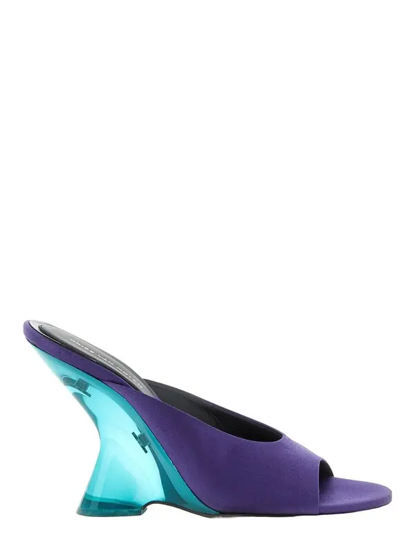 Dries Van Noten Open-toe Sculptural Wedge Sandals - Blue