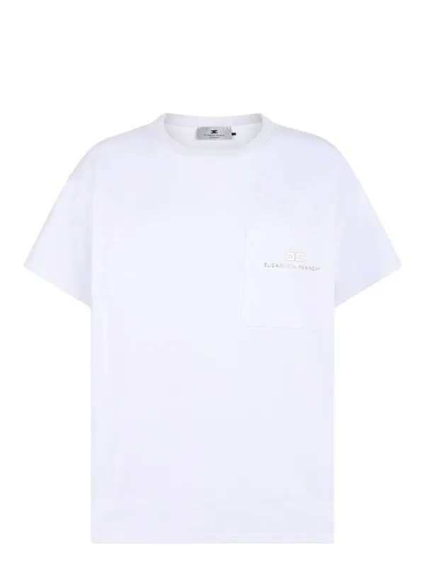 Elisabetta Franchi Pocket Detailed T-shirt - White