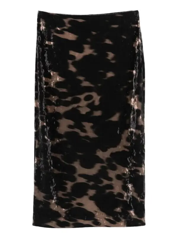 Nanushka Velvet Print Pencil Skirt - Black