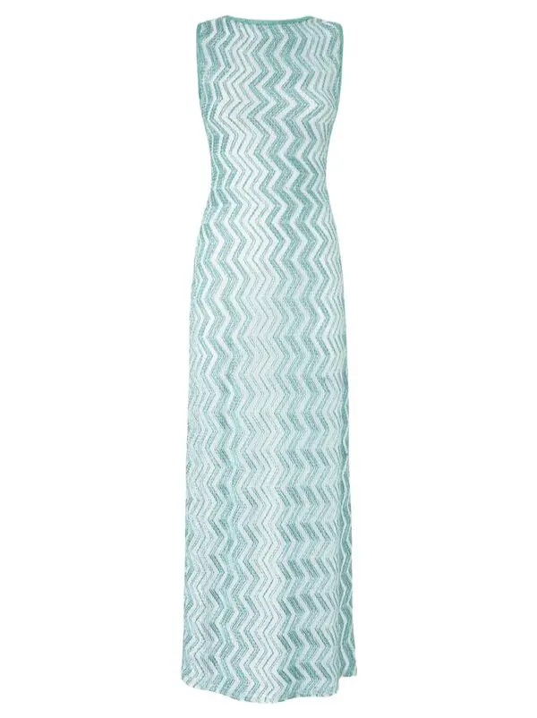 Missoni Chevron Midi Beach Dress - Light Blue