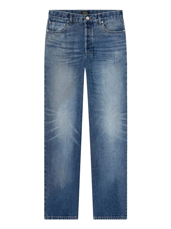 A.p.c. Button Detailed Straight Leg Jeans - Indigo Fading
