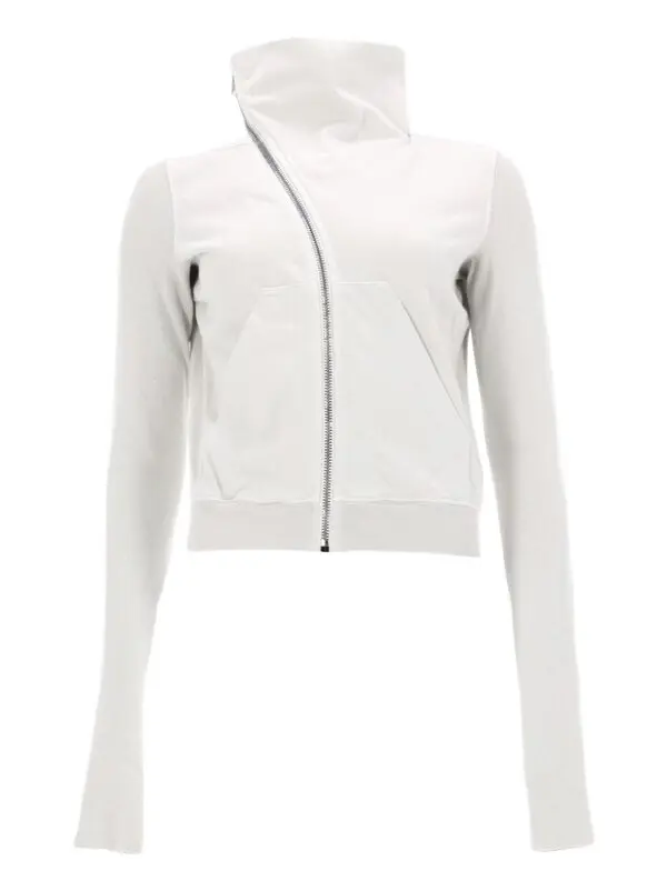 Rick Owens Long Sleeve Zip-up Pullover - White