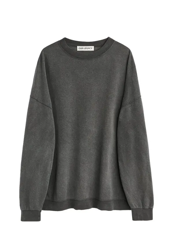 Our Legacy Relaxed Crewneck Sweatshirt - Water-washed Black