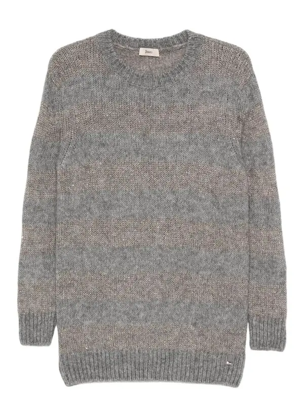 Herno Striped Crewneck Sweater - Gray