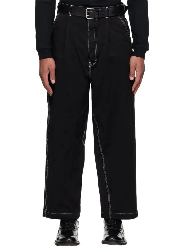Comme Des Garçons Spun Twill Garment Dyed Trousers - Black
