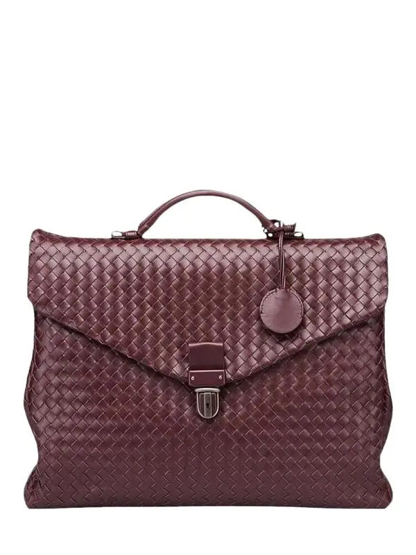 Bottega Veneta Woven Detail Handbag - Red