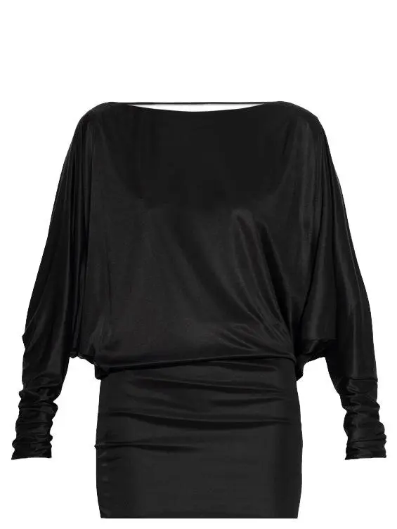 Dsquared2 Long Sleeve Pleated Mini Dress - Black