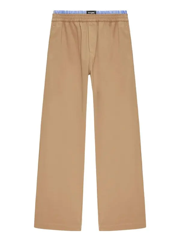 MSGM Elastic-waist Wide-leg Trousers - Nude