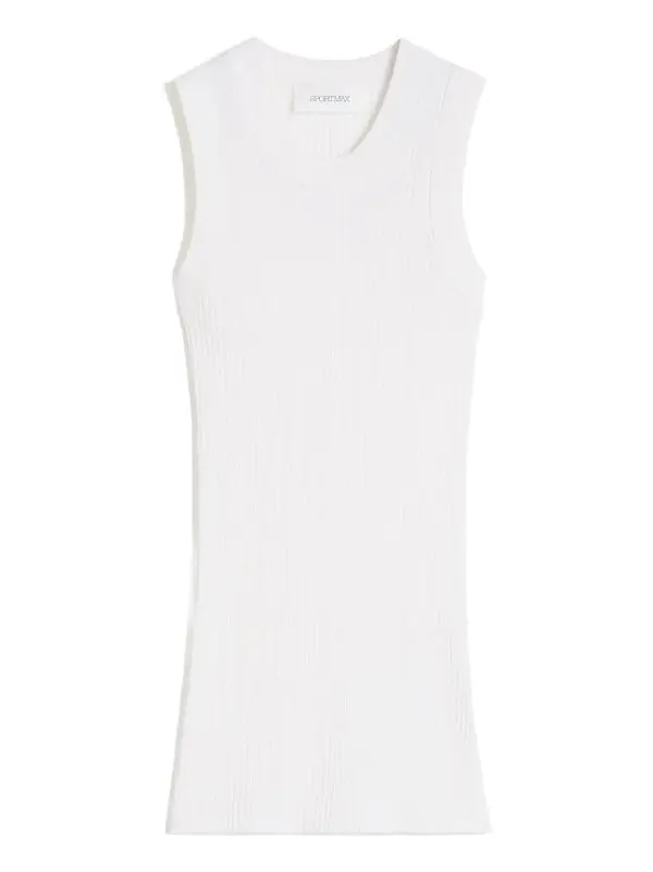 Sportmax Tione Ribbed Knit Vest - White