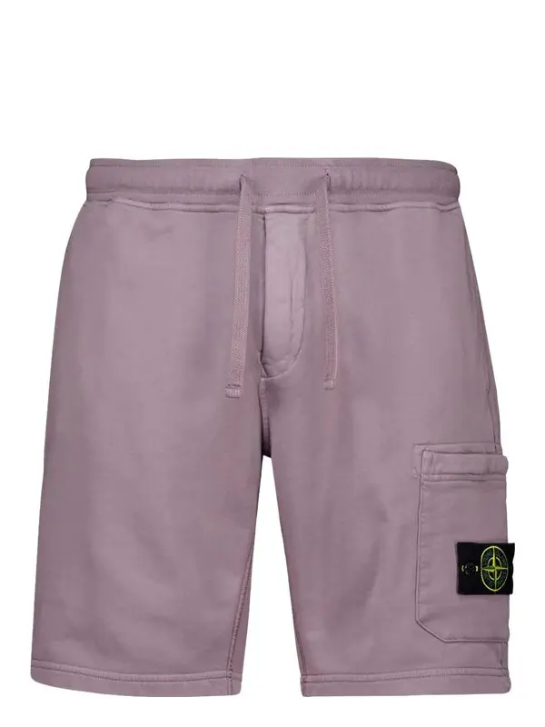Stone Island Drawstring Fleece Shorts - Purple Gray