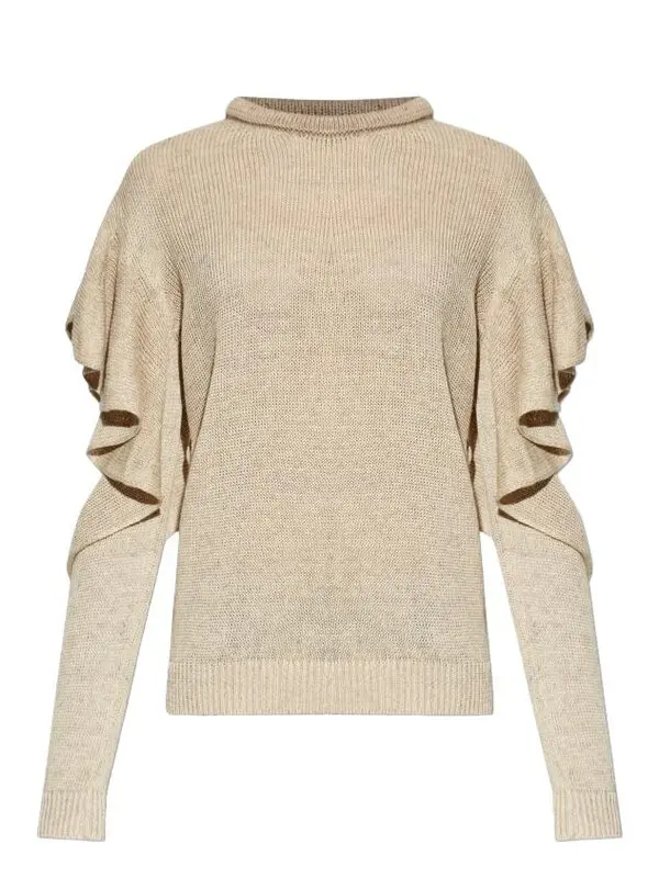 Moschino Ruffled Sleeve Knitted Sweater - Nude