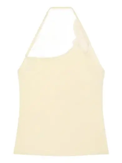 COURREGES Courrèges Asymmetrical Lace Trimmed Tank Top - Limoncello