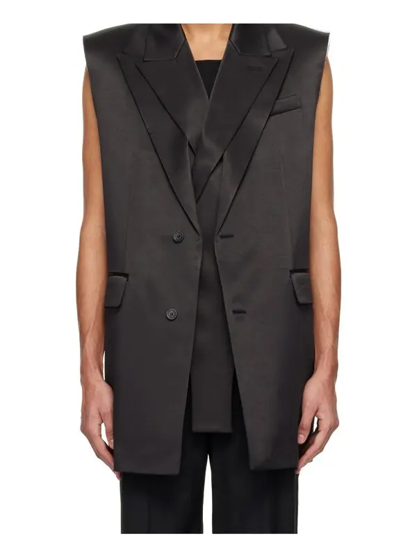 JEAN PAUL GAULTIER Sleeveless Double-breasted Blazer - Black