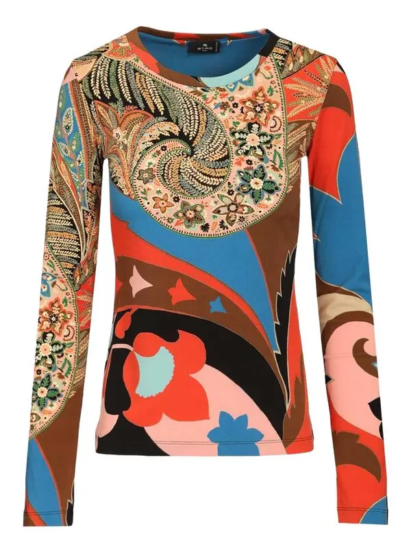 Etro Paisley Print Long Sleeve Top - Multicolor