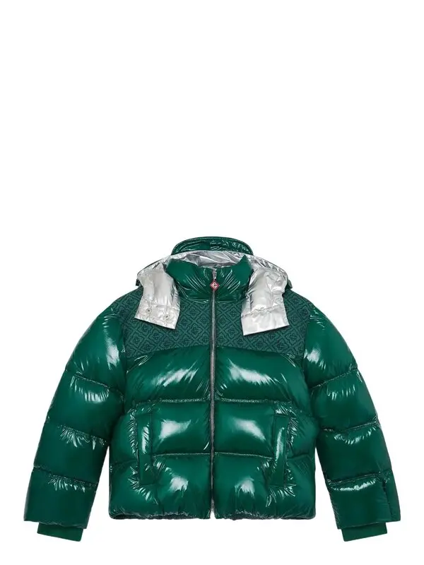 Casablanca Quilted Puffer Jacket With Jacquard Detailing - Green