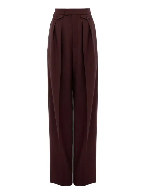 Chloé High-rise Gathered Trousers - Dark Purple