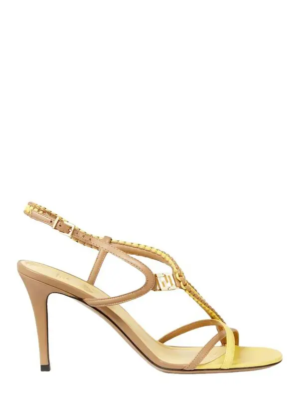 Fendi Strappy Heeled Sandals - Brown And Yellow