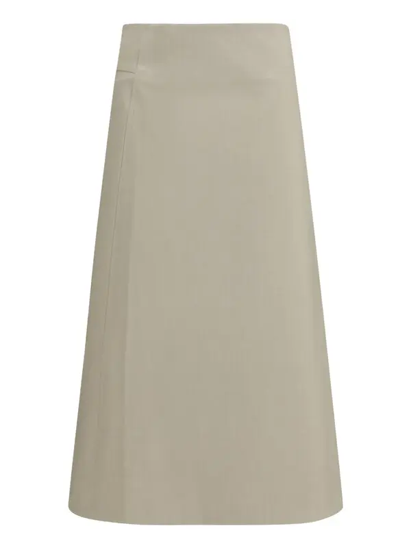 RIER Cotton A-line Skirt With Wrap Design - Nude