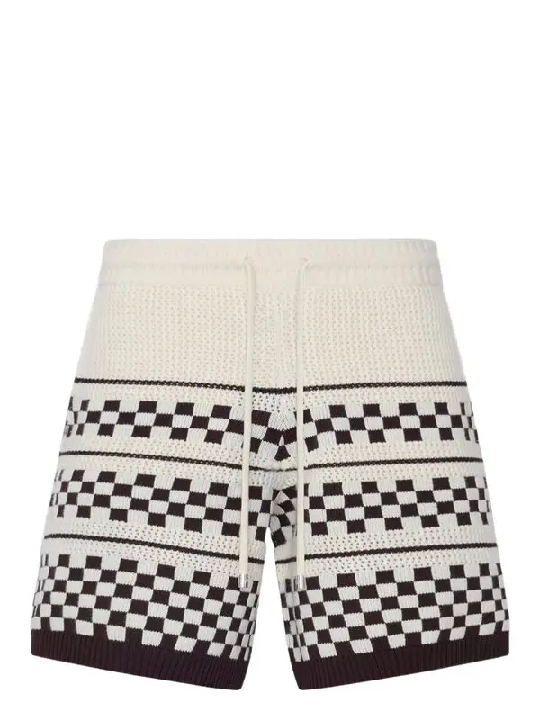 Amiri Checked Mesh Shorts - Alabaster