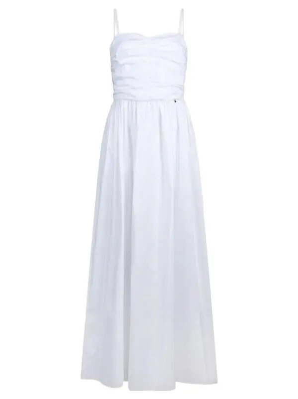 Liu Jo Strappy Gathered Midi Dress - White