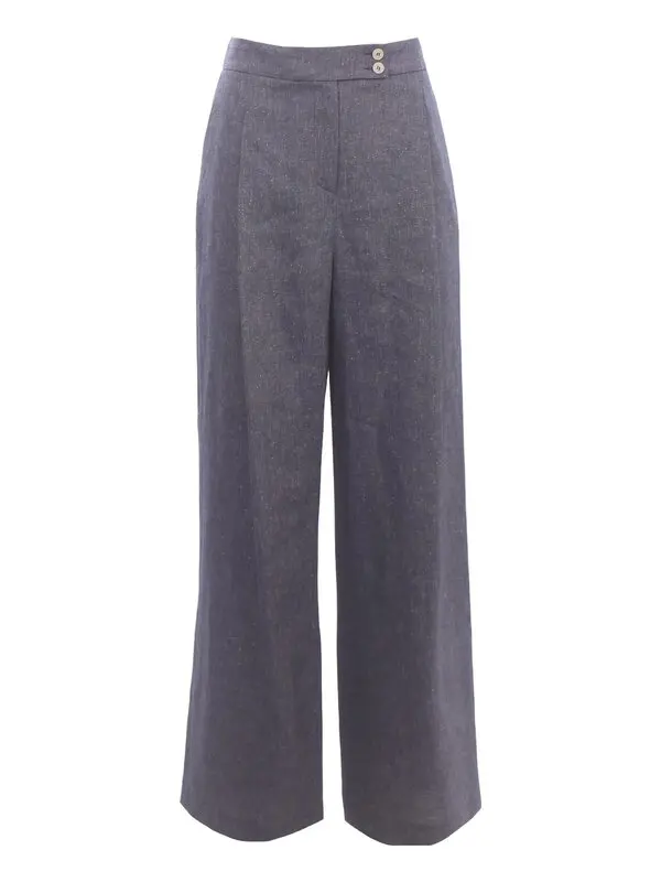 Eleventy Pleated Wide-leg Trousers - Gray