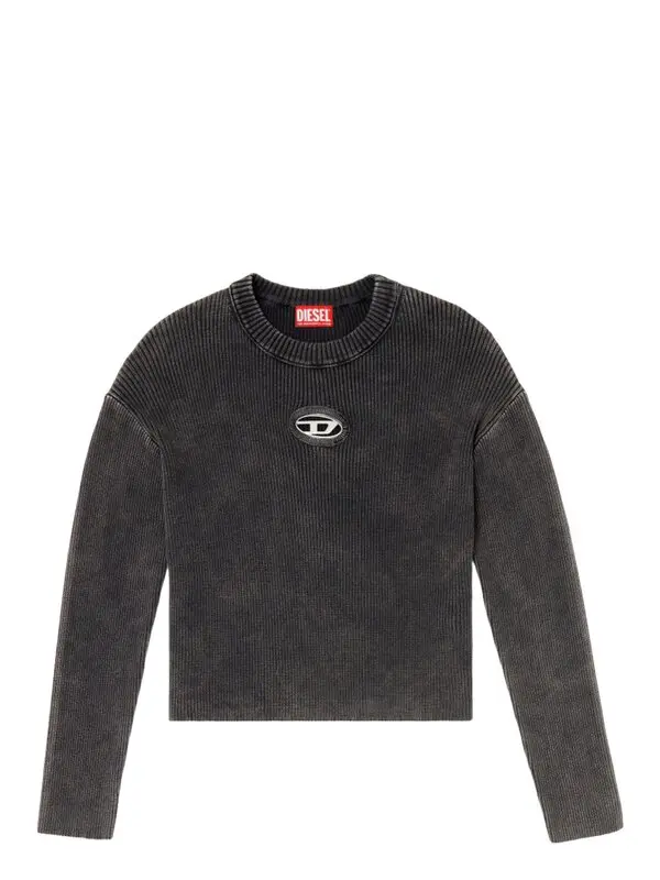 DIESEL® M-anchorex Logo Detail Sweater - Dark Gray