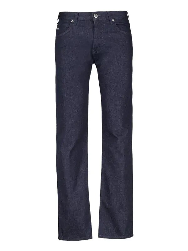 Emporio Armani Dark Wash Straight Leg Jeans - Dark Blue