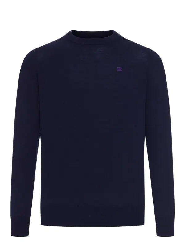 Celine Crewneck Sweater In Fine Wool - Black