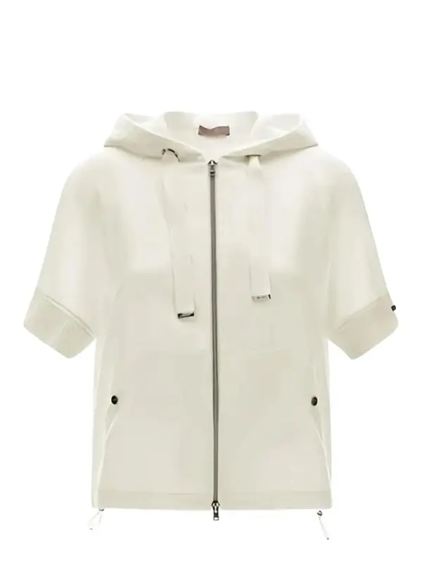 Herno Short-sleeved Zip-front Hooded Jacket - White