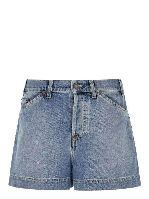 Moschino Button-fastening Denim Shorts - Gray