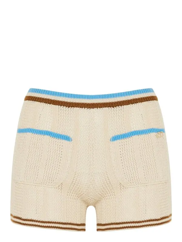Valentino Garavani Vlogo Detail Knitted Shorts - Birch/multicolor
