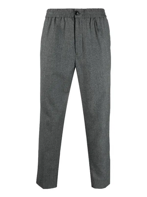 Ami Elasticated Waist Cropped Trousers - Black