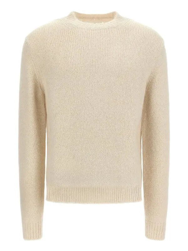 JIL SANDER Crewneck Ribbed Hem Jumper - Nude