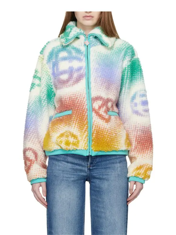 Casablanca Multicolor Fleece Logo Jacket - Blue