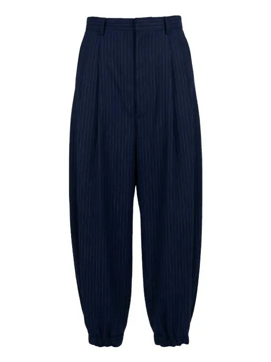 Moschino High-waisted Striped Wide-leg Trousers - Black
