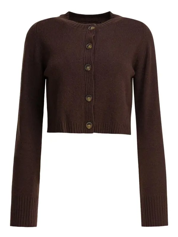 Loulou De Saison Zephir Cropped Cardigan - Brown