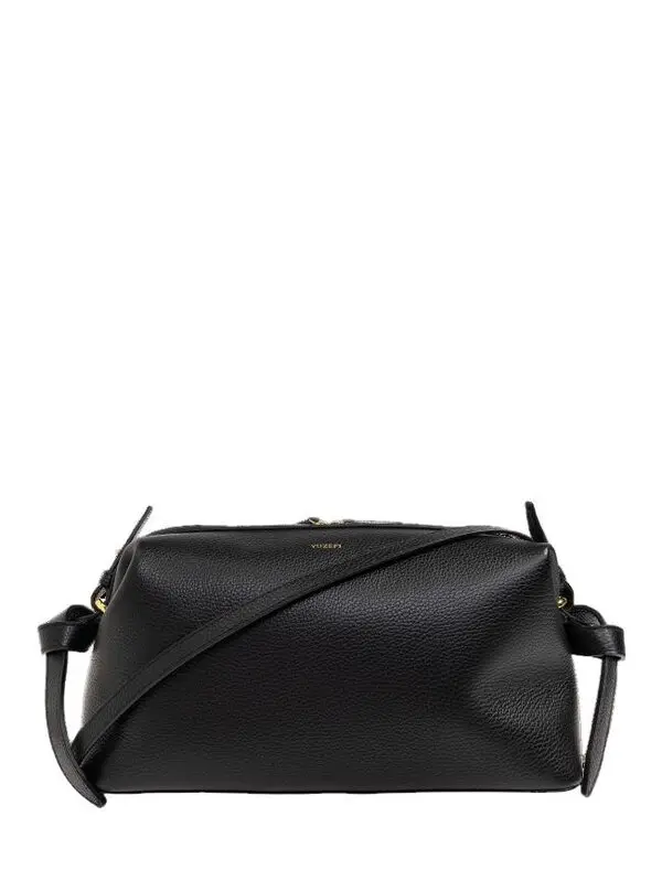 Yuzefi Brioche Grained Leather Shoulder Bag - Black