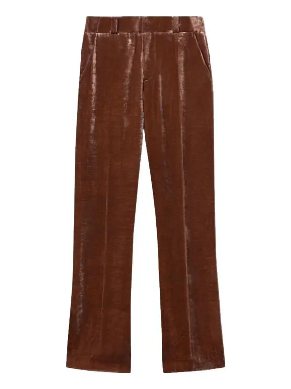 La DoubleJ Velvet-texture Trousers - Gray Pink