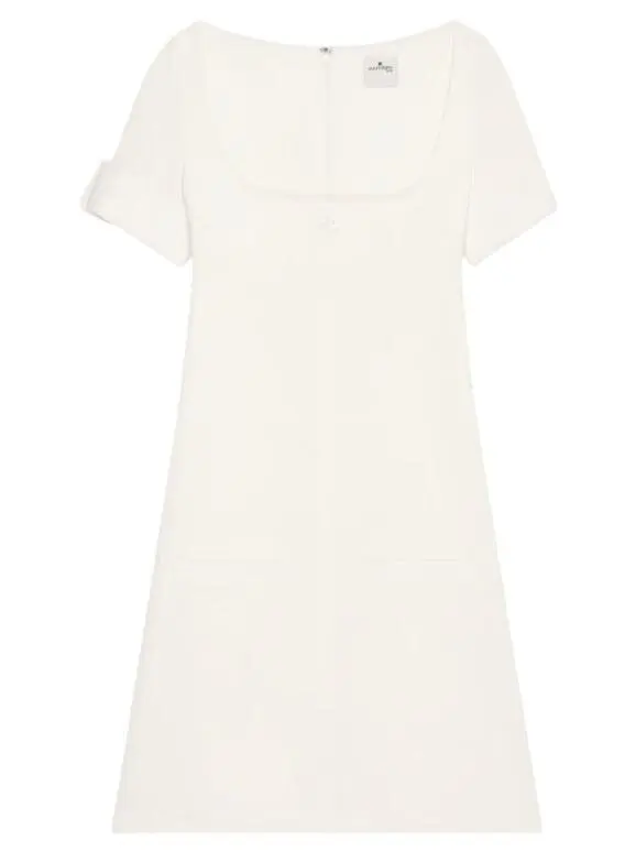 COURREGES Buckle Detail A-line Mini Dress - Inheriting White