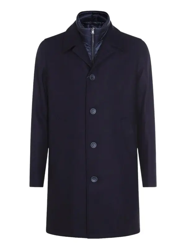Herno Single-breasted Long Coat - Black