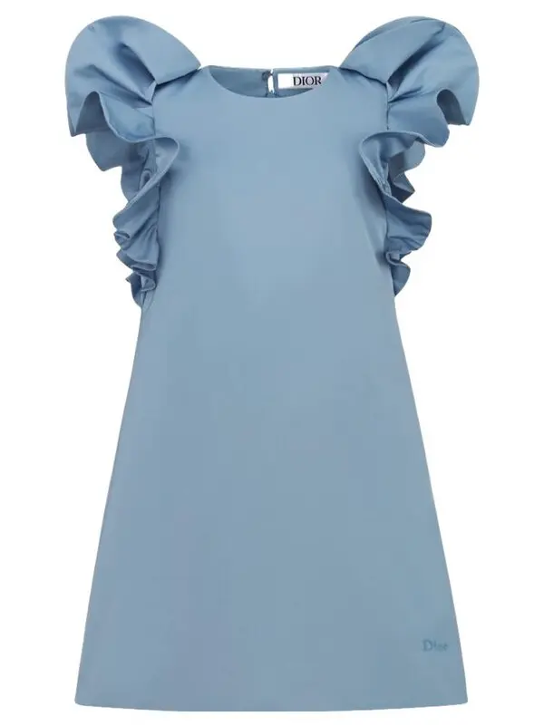 Dior A-line Dress With Ruffled Sleeves - Lavender Blue